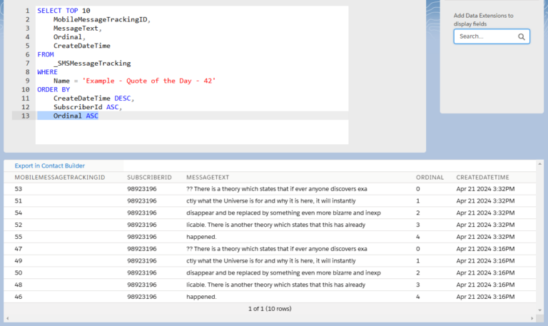 Solving the Journey Builder SMS Reporting Puzzle – SFMC.Quest